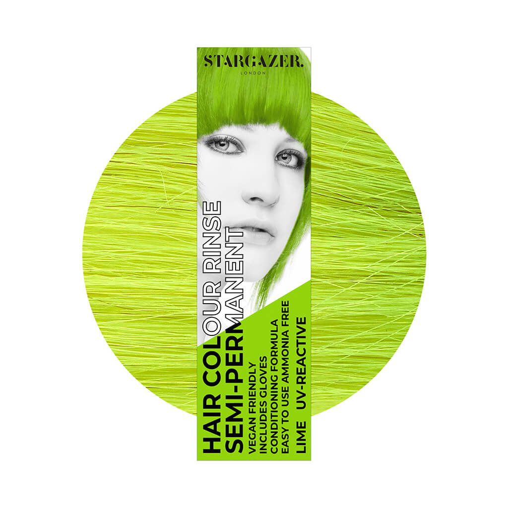 Neon Lime Semi Permanent Hair Dye - UV-Reactive Colour